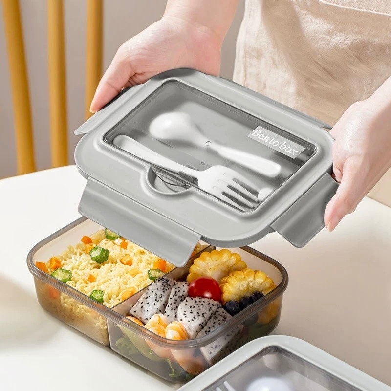 Japanese Style Lunch Box with Fork Spoon Sealed Bento Lunch Box for ...