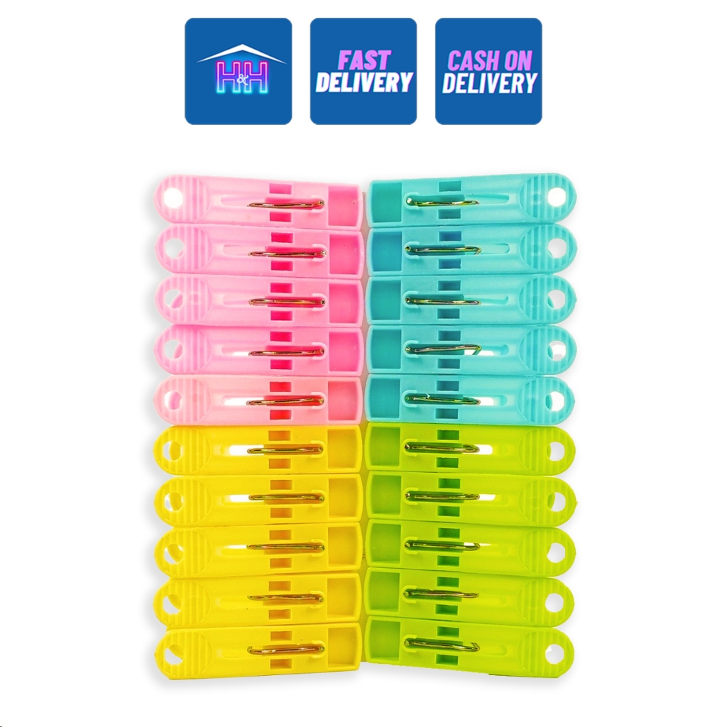 H&H Pastel Color Plastic Clothespins - Clothes Pins Dress Clip Pin ...