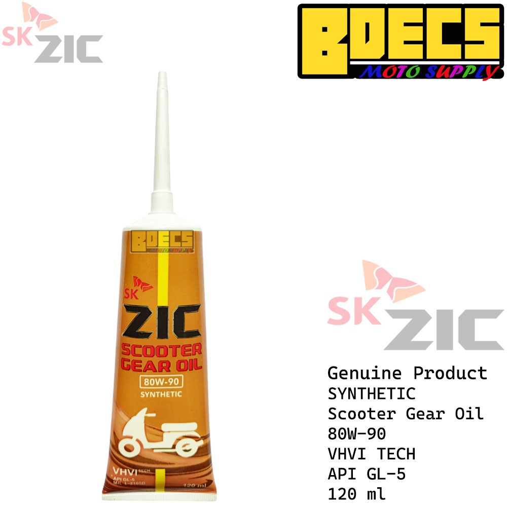SK ZIC Scooter Gear Oil 120ml 80W-90 Genuine I Bdecs moto supply ...