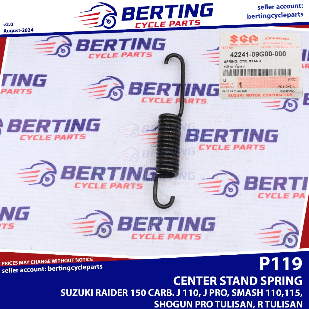 SGP SPRING CENTER STAND Suzuki Raider 150 Carb 1st Gen J110 J Pro Smash ...