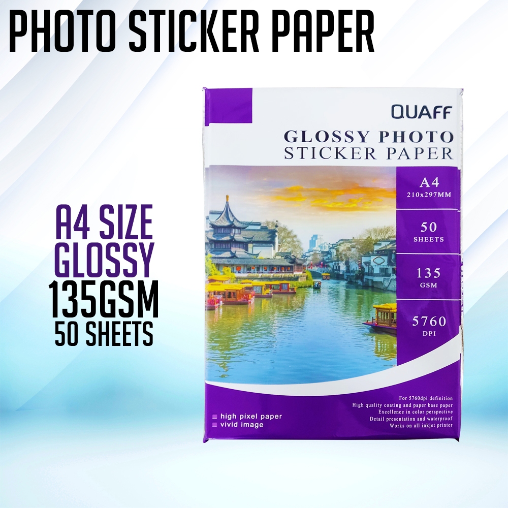 QUAFF Glossy/Matte Photo Sticker A4 Size Inkjet Sticker for DIY ...
