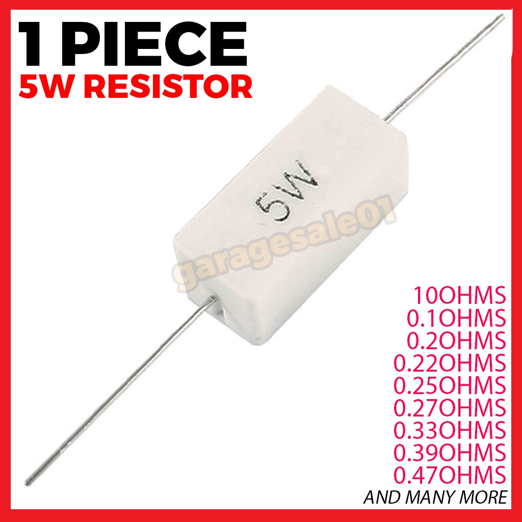 1PC. 5W 10 OHMS CERAMIC WIREWOUND RESISTOR 5% TOLERANCE, 5W with OTHER ...