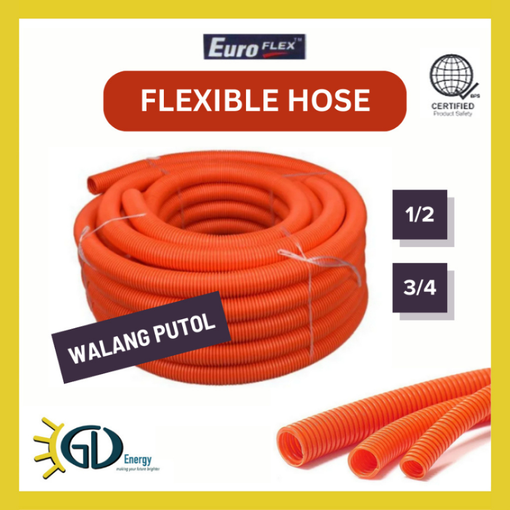 Euroflex ORANGE Electrical Flexible Hose PVC (1/2 and 3/4) PER METER ...
