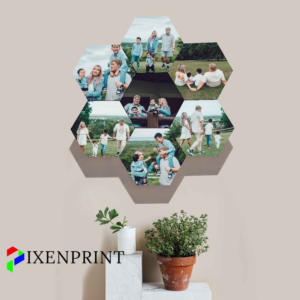 Hexagon Personalize Photo tiles, Photo on Sintra Board WALL GALERY ...