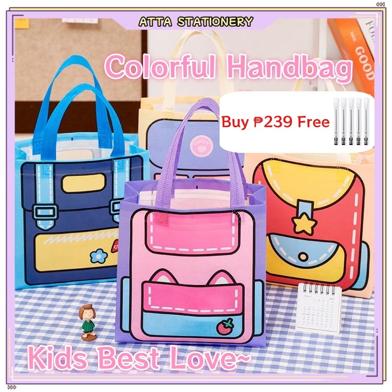 Colorful Cartoon Kid Handbag Simple Pouch Birthday Party Gift School ...