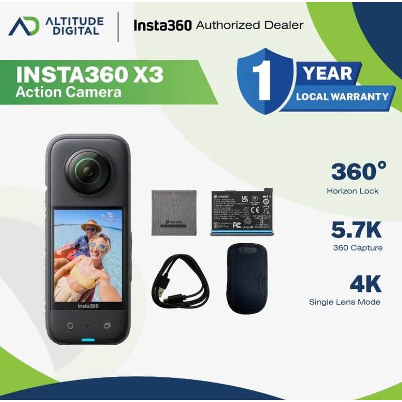 Insta360 X3 - Waterproof 360 Action Camera with 1/2" 48MP Sensors | Shopee Philippines