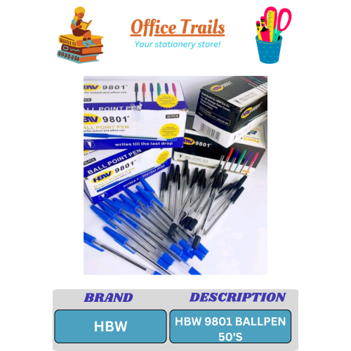 HBW 9801 Fine Ball Point Pen Ballpen 50's / 1BOX | Shopee Philippines