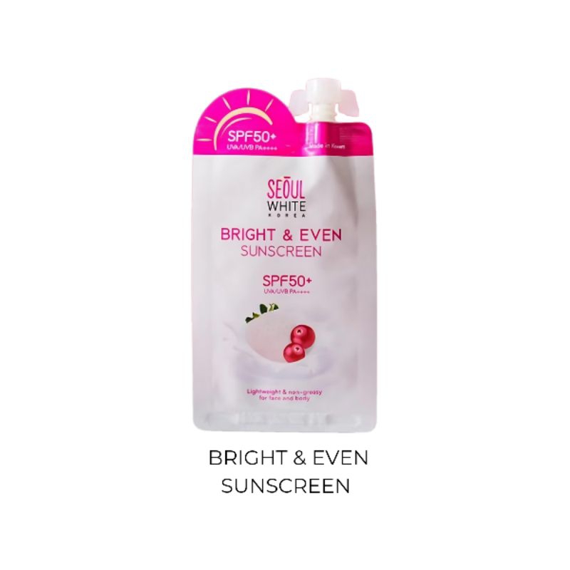 Seoul White Korea Bright & Even Sunscreen SPF50+ Sunscreen UVA/UVB PA ...