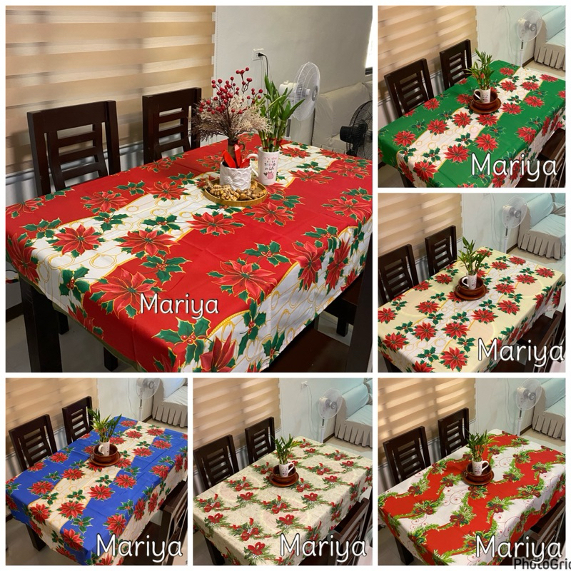 Christmas Design Table Cover | 4seater, 6seater, 8 seater | Shopee ...
