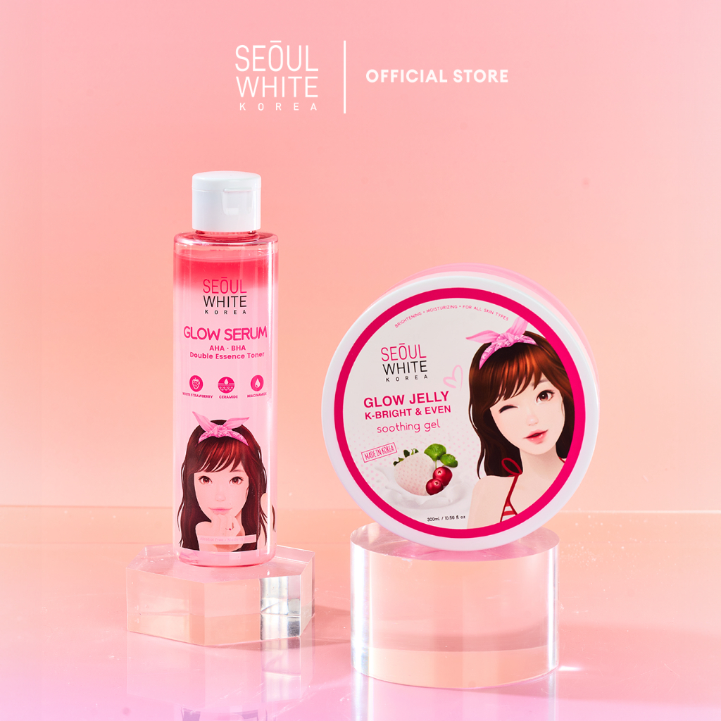 Seoul White Korea Iconic Duo Set: Glow Serum Double Essence Toner and ...