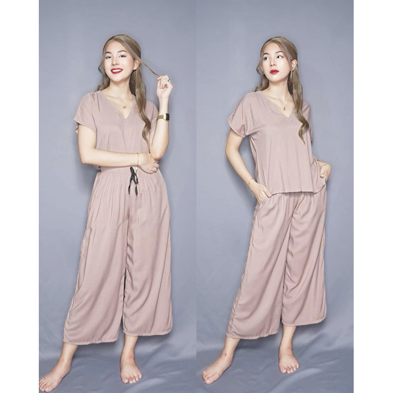 Jessy Collection Terno blouse and pants(square pants) | Shopee Philippines