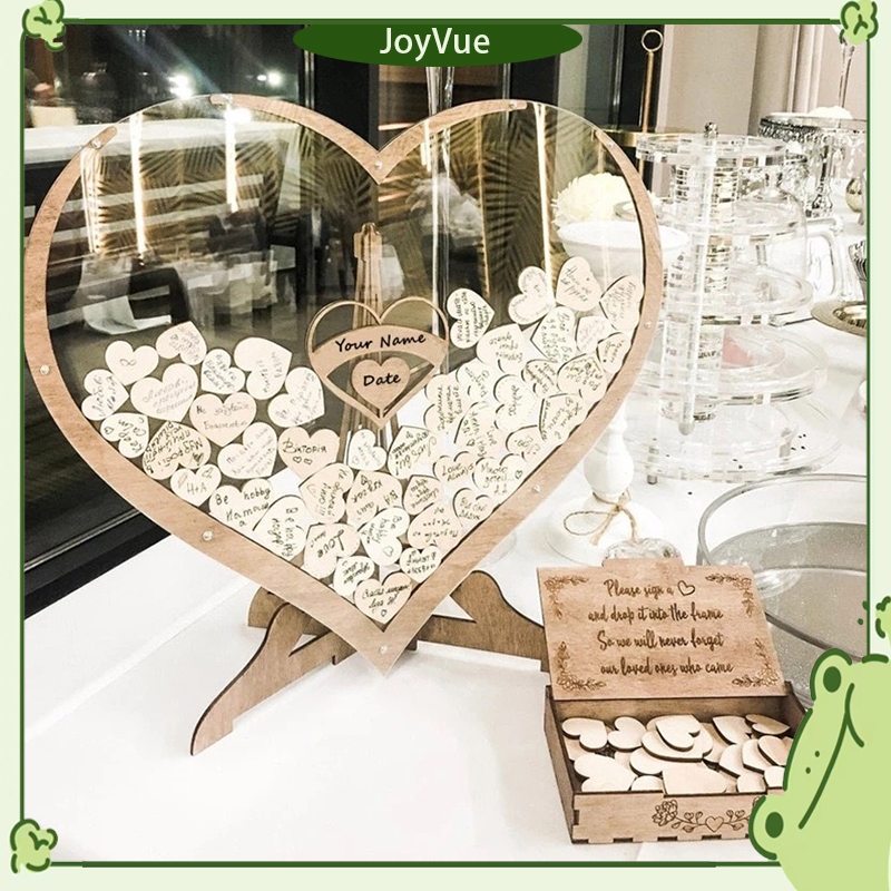【24delivery】Heart Shaped Wedding Guest Book Drop Box Frame Party ...