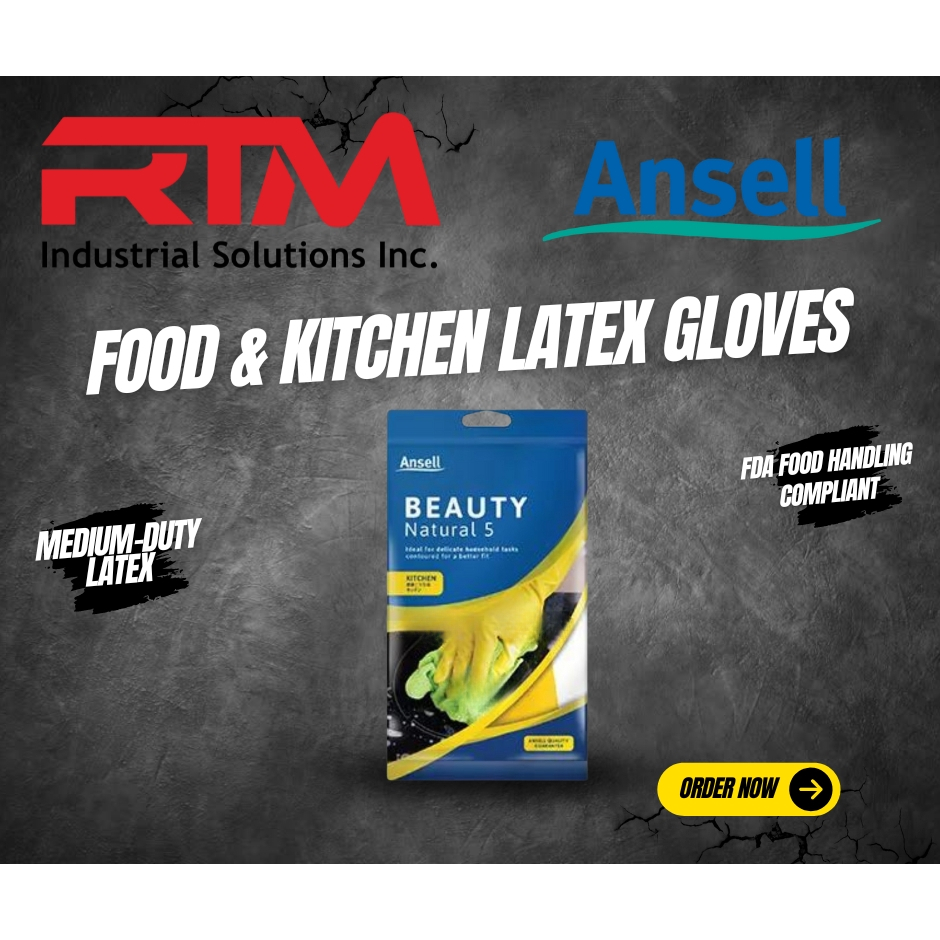 Ansell Beauty Flesh Latex Food and Kitchen Gloves | Shopee Philippines