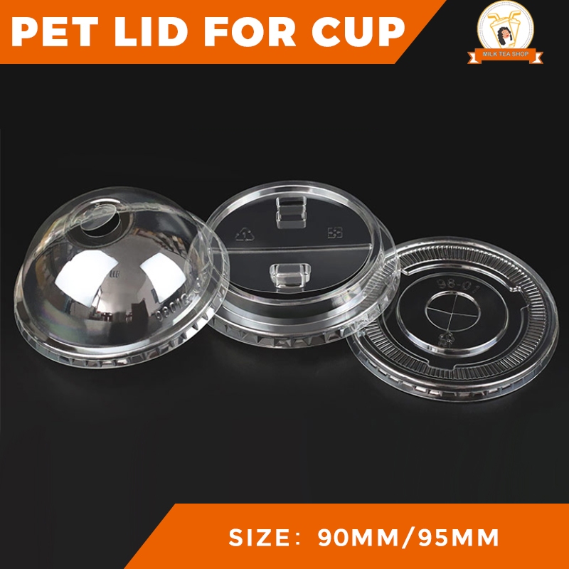 100pcs Cup Lid Pet Lid Dome Lid Flat Lid Diamond Lid Semi-open Lid Milk ...