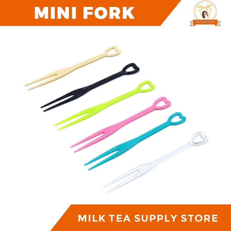 100pcs Plastic Mini Fork Siomai/Takoyaki/Cocktail/Fruitpick/Pica-pica ...