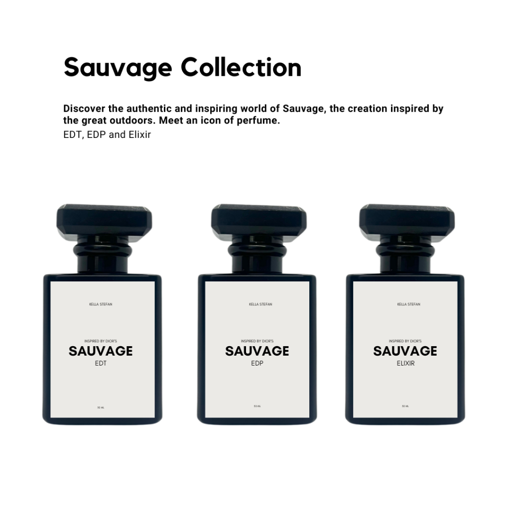 Sauvage Collection Sauvage EDT, EDP and Elixir Premium Quality Inspired Perfume For Men Long ...