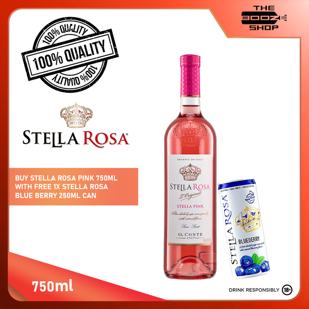 Buy Stella Rosa Pink 750ml with FREE 1x Stella Rosa Blueberry 250ml Can ...