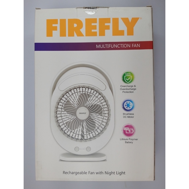Firefly Rechargeable Fan with Night Light (FEL658) | Shopee Philippines