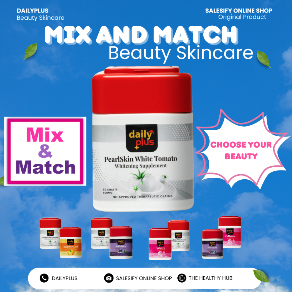 DAILY PLUS MIX AND MATCH BEAUTY CARE BUNDLE PEARL TOMATO COLLAGEN ACAI ...