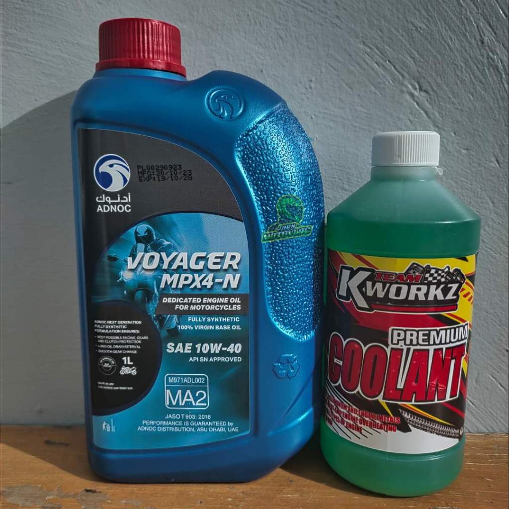 ADNOC Voyager MPX4-N 10W40 MA2 1 LITER Fully Synthetic + Kworkz Coolant ...
