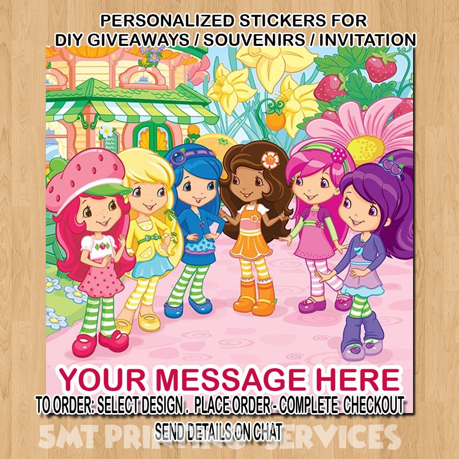 40Pcs 2x2 inches Personalized Sticker Strawberry Shortcake Bluey Masha ...