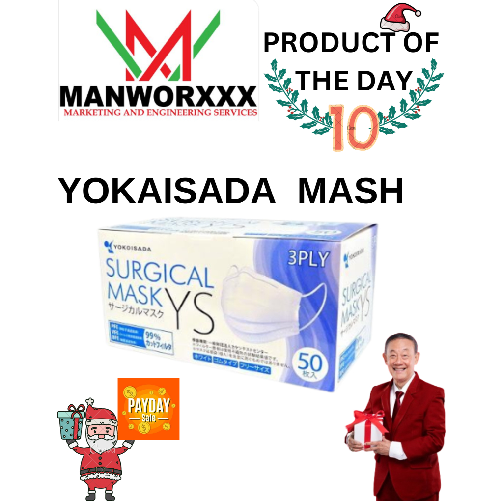 10 BOXES Surgical Mask YOKOISADA JAPAN MASK Disposable Mask 3ply Japan ...