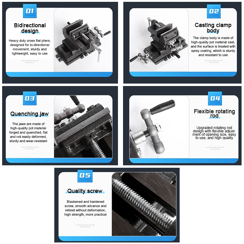 Two-Way Movement Bench Drill Operating Platform Flat Tongs Precision ...