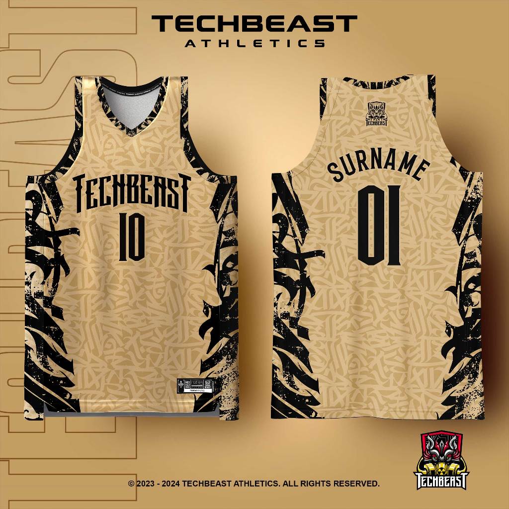 Techbeast Fliptop Khaki Basketball Jersey Full Sublimation ( CUSTOM NAME + NUMBER ) | Shopee ...