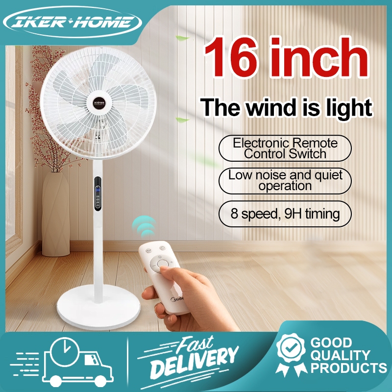 Electric fan floor fan remote control timing 8 wind speed 16 inches ...