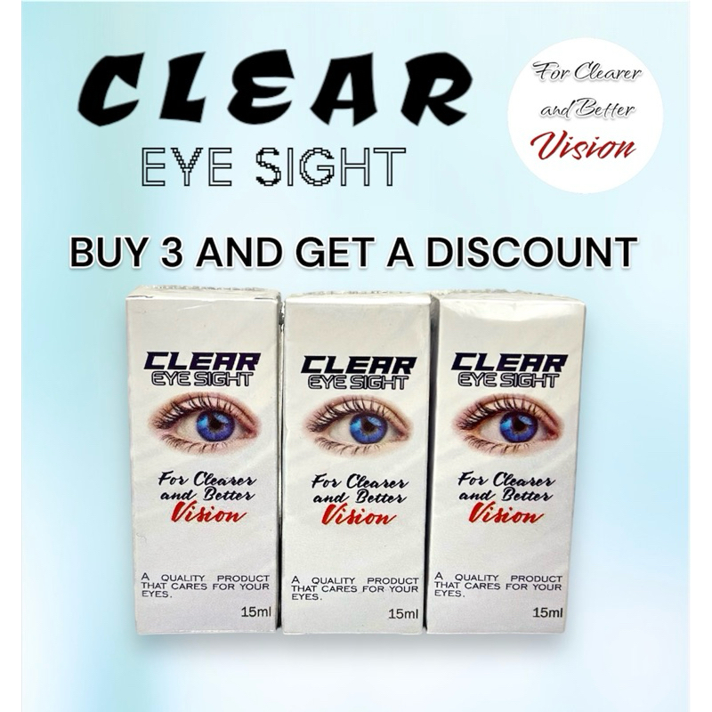 3pcs Clear Vision Clear Eye Sight Eye Refreshing Drops 15ml | Shopee ...