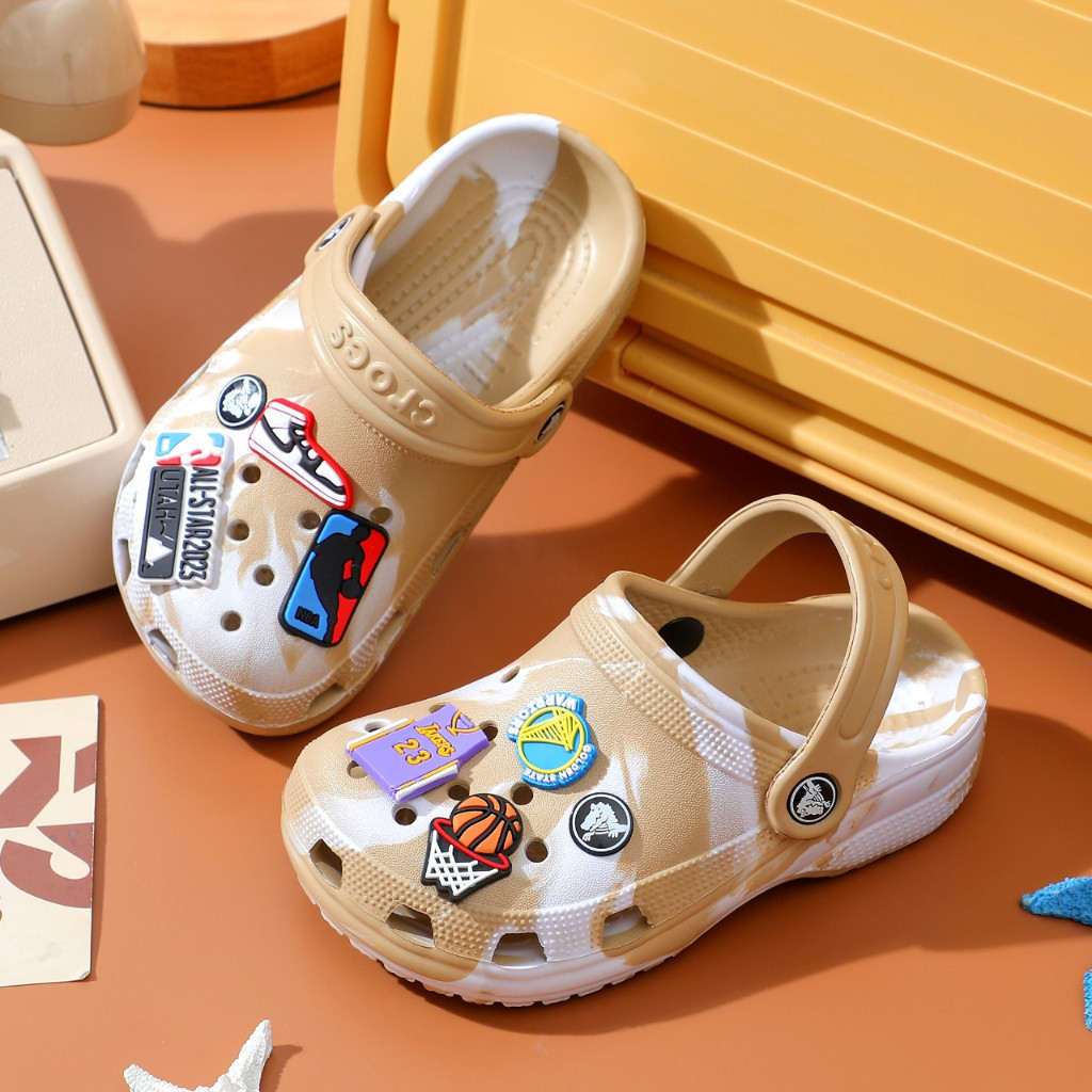2024 New Crocs Kids Tie-Dye Clogs Couple Sandals Crocs Sandals For Kids ...