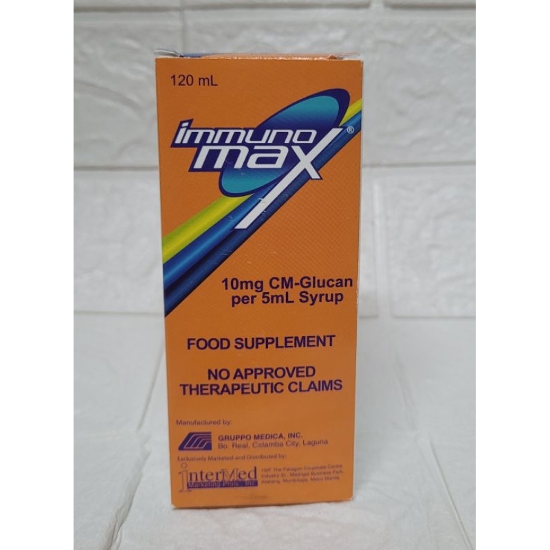 Immuno max 10mg cm-Glucan per 5ml syrup (120ml) | Shopee Philippines