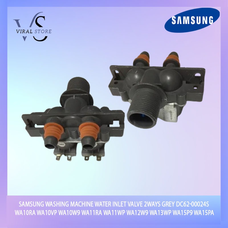 SAMSUNG WASHING MACHINE WATER INLET VALVE 2WAYS GREY DC62-00024S WA10RA ...