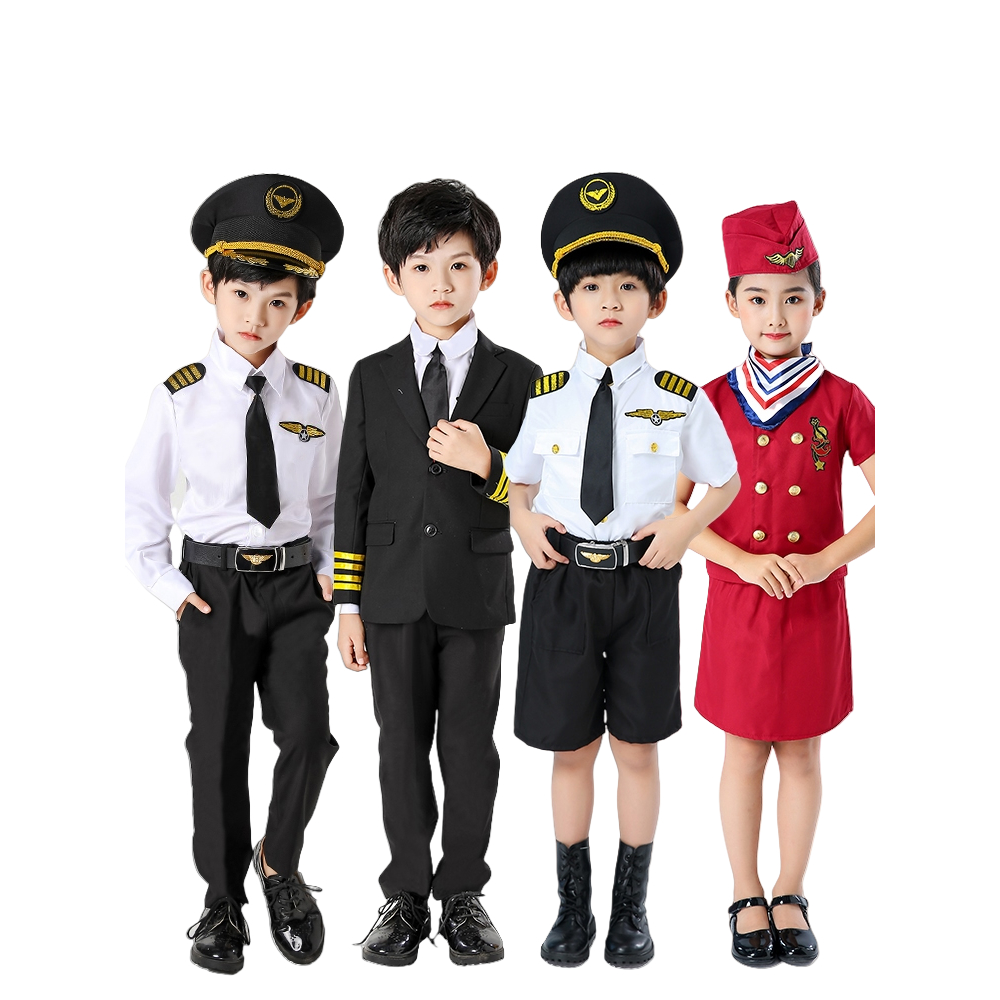 Pilot Costume for Kids Boys School Occupation Day Halloween Cosplay ...