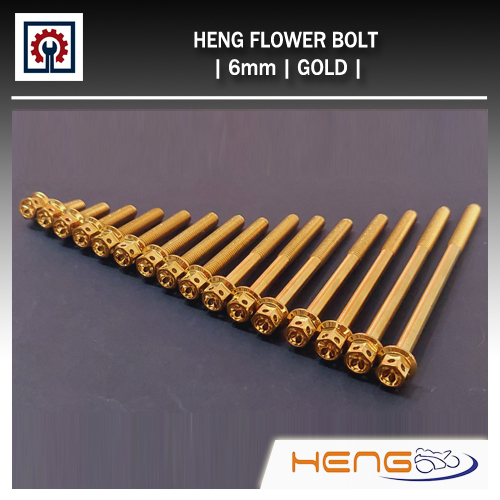 HENG FLOWER BOLT 6x10-6x110 | GOLD | for MOTORCYCLES | 1 PC | Shopee ...