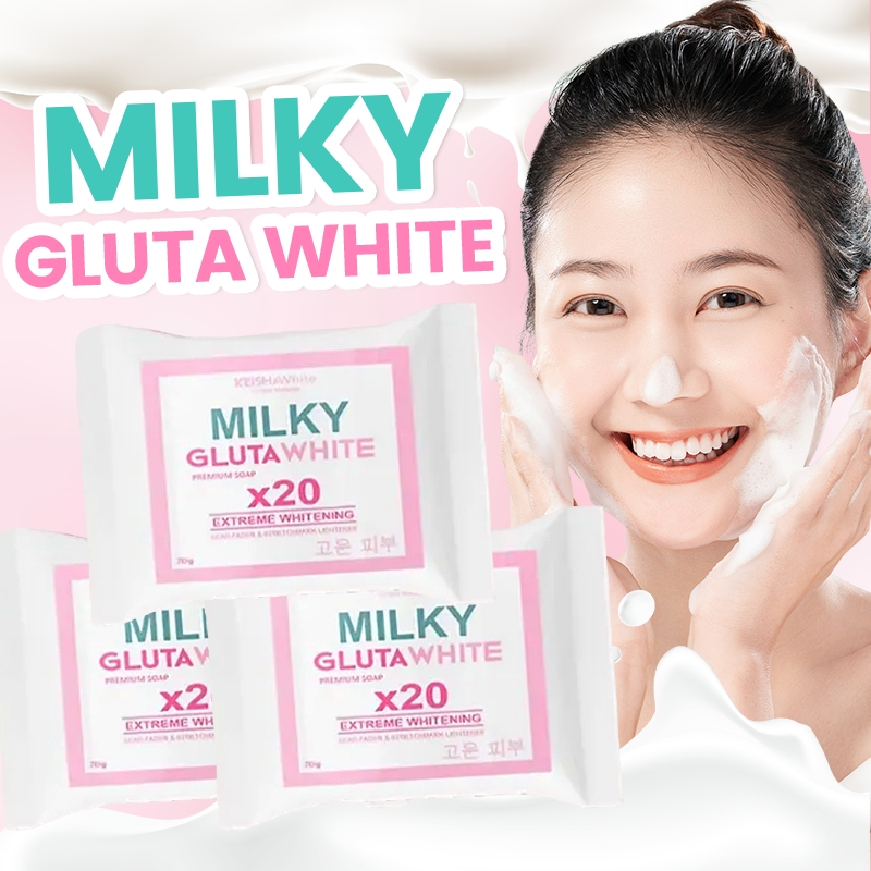 3PCS MILKY GLUTA WHITE X20 EXTREME WHITENING SOAP [GLUTATHIONE, NIACINAMIDE ] | Shopee Philippines