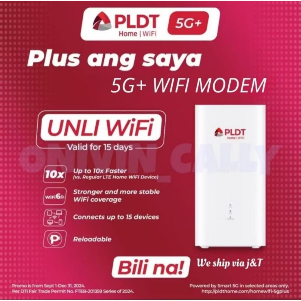 10X Faster Smart PLDT 5G+ LTE Prepaid Home Wifi Cat 6 With 15Dasy Unli ...