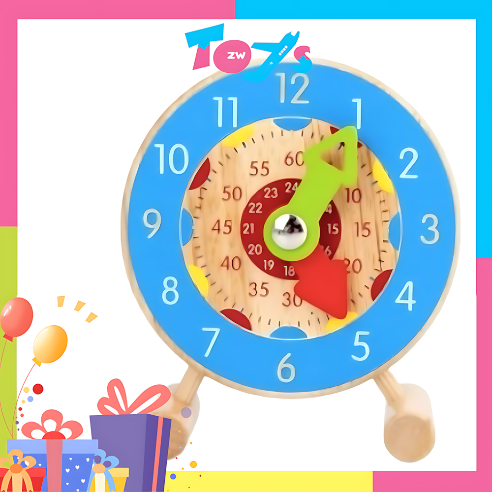 Gift Box Wooden Mini Teaching Clock Simulation Toy Cognitive ...