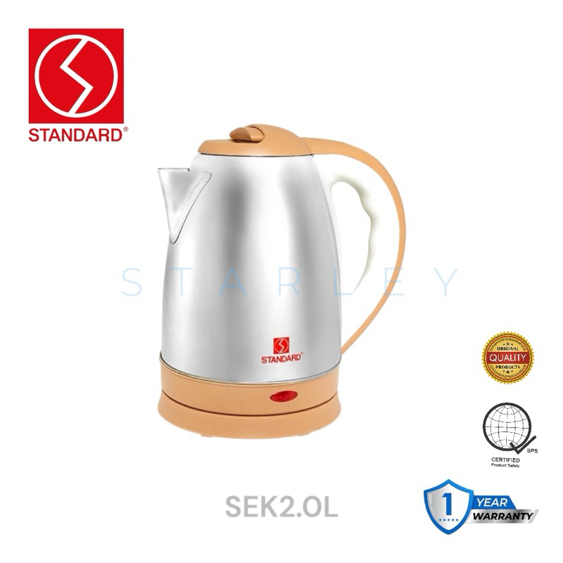 STANDARD Electric Kettle 2.0L (Stainless Steel Body) (SEK2.0L) | Shopee ...
