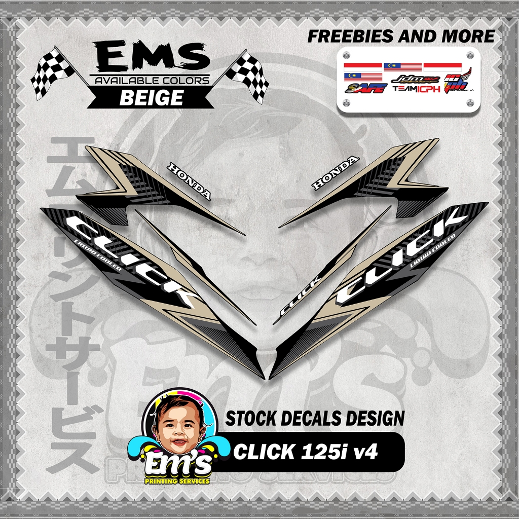 Click v4 Stock Decals Sticker | Shopee Philippines