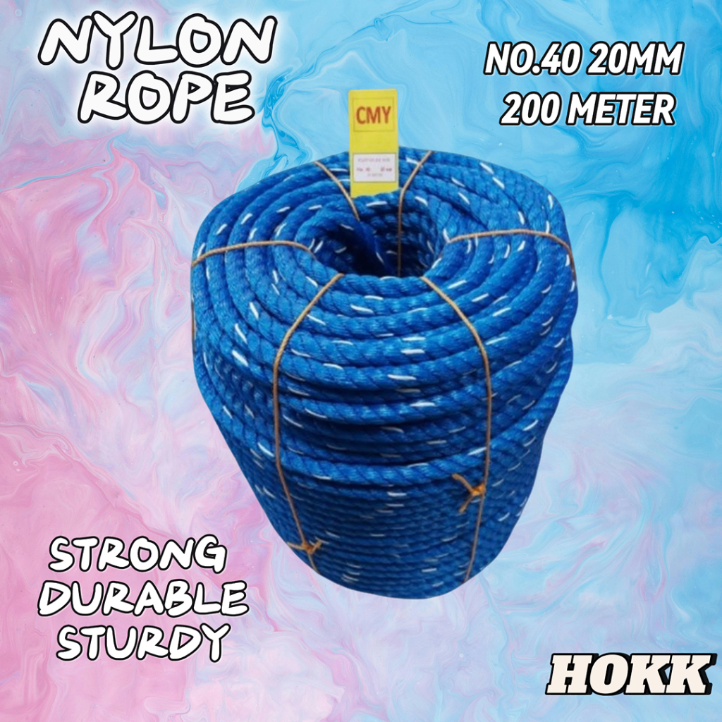 #40 20mm BLUE POLYETHYLENE ROPE (200 Meters)/NYLON ROPE/LUBID/TALI ...