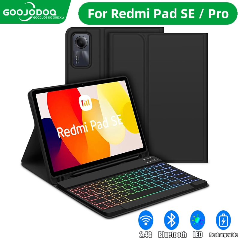 GOOJODOQ for Xiaomi Redmi Pad SE/Pro Case with Keyboard Smart Cover Pen ...