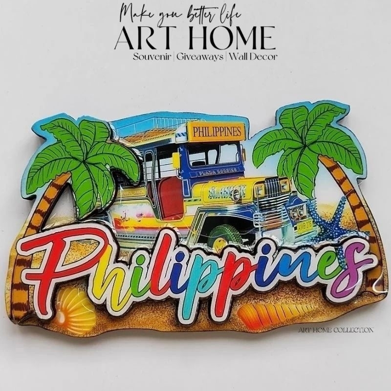 PHILIPPINES Wooden 2D Fridge Magnet Embossed Ref Magnet Souvenirs ...