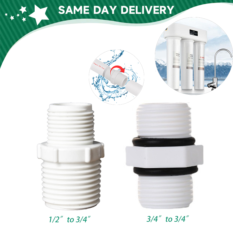 RO Filter Fittings PVC Nipple Male to Male Coupling Adaptor Push in to ...