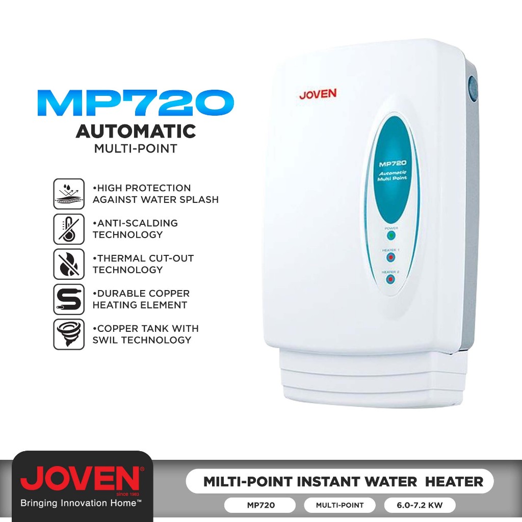 JOVEN MP720 Multi Point Instant Water Heater Shower 6.6kW | Shopee ...