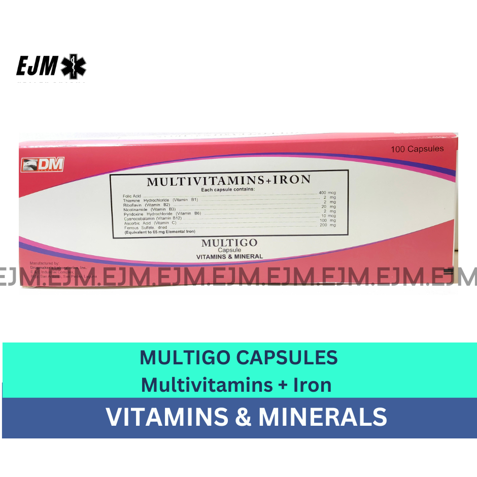 MULTIGO CAPSULES Multivitamins + Iron - 100 capsules | Shopee Philippines