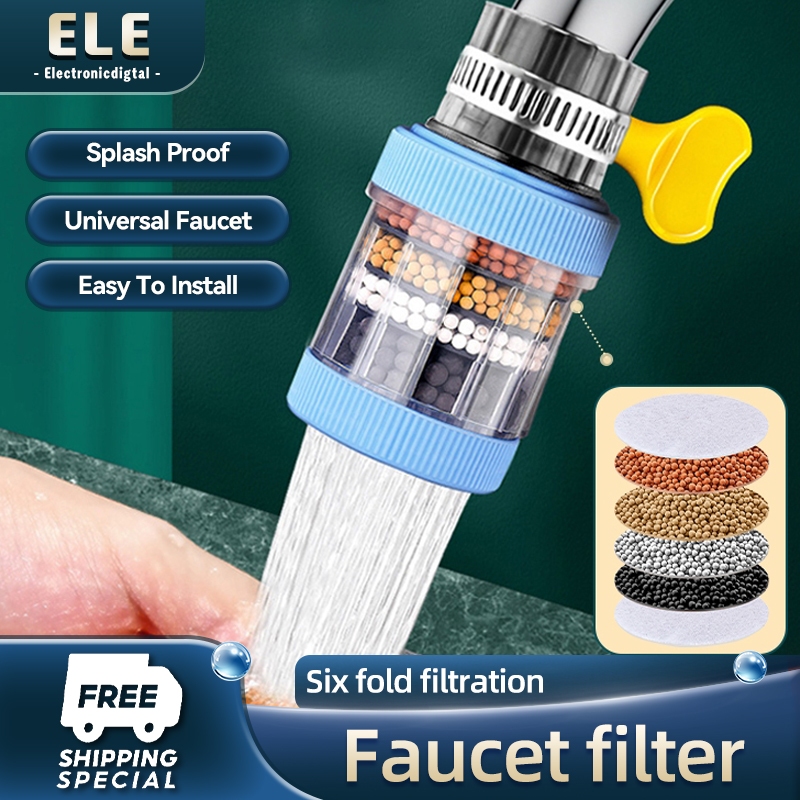 Faucet Filter Splash-proof Shower Tap Water Filter Kitchen Water ...