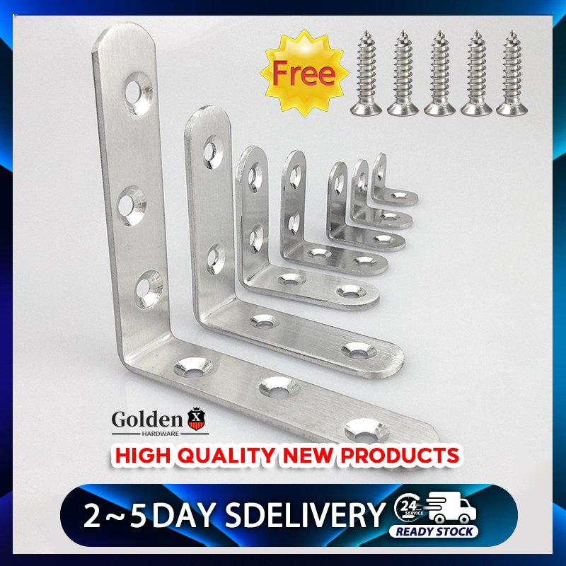 Angle Bracket Stainless Steel Right Shape Bracket Furniture Shelf Support L Corner Bracket ...