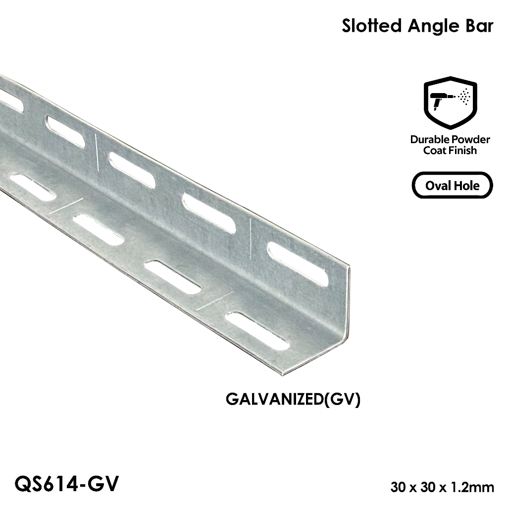OVAL HOLE Galvanized Slotted Steel Angle Bar QS614 for DIY Storage ...