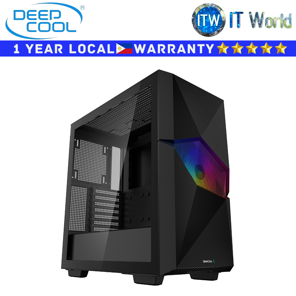 Deepcool Computer PC Case Cyclops Black Mid-Tower Tempered Glass (R ...